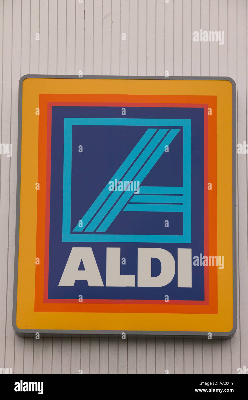 Aldi supermarket sign Stock Photo - Alamy