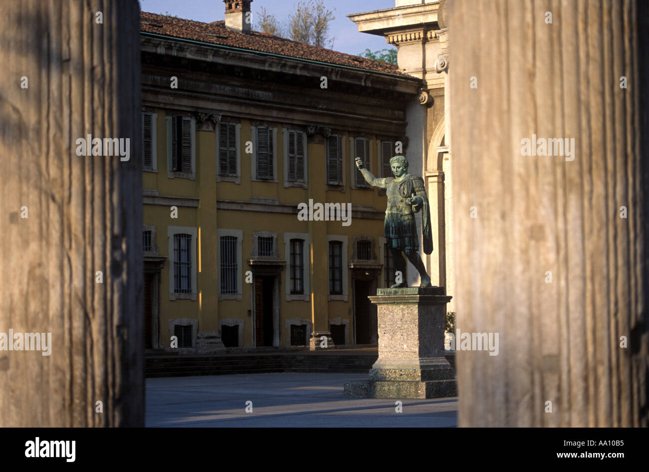 Statue of Constantine in San Lorenzo alle Colonne Milan Italy Stock ...