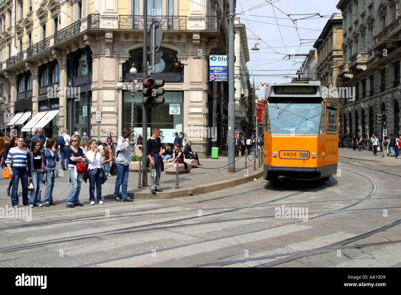 Tram in Milan Italy Stock Photo - Alamy