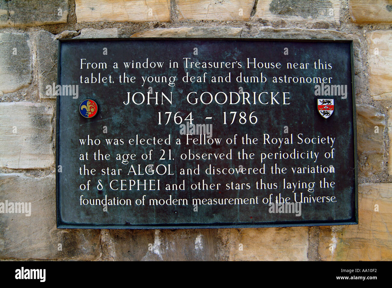 york plaque algol john goodricke deaf and dumb astrology astrologer ...