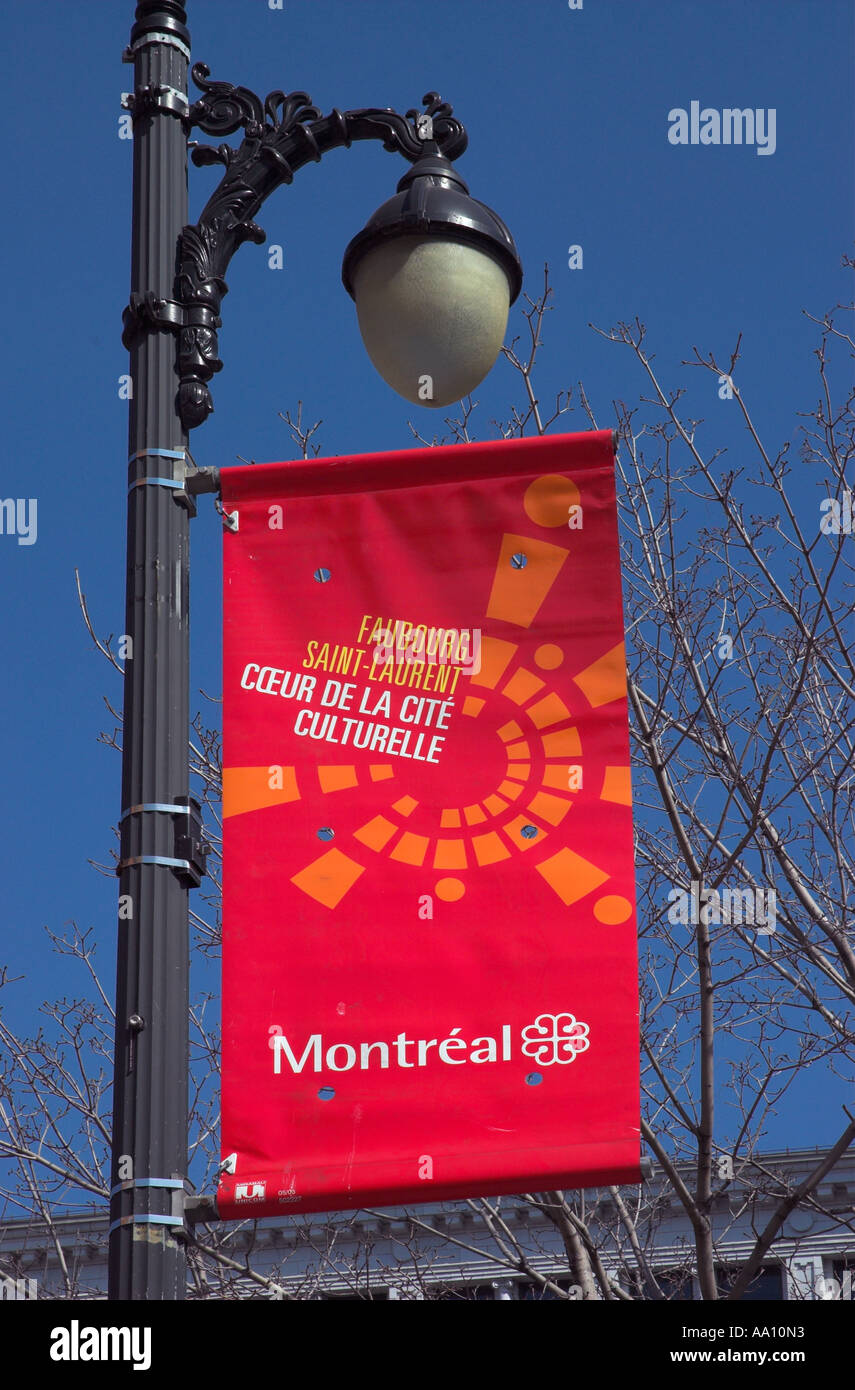 A red sign advertising Montreal as city of culture Stock Photo - Alamy