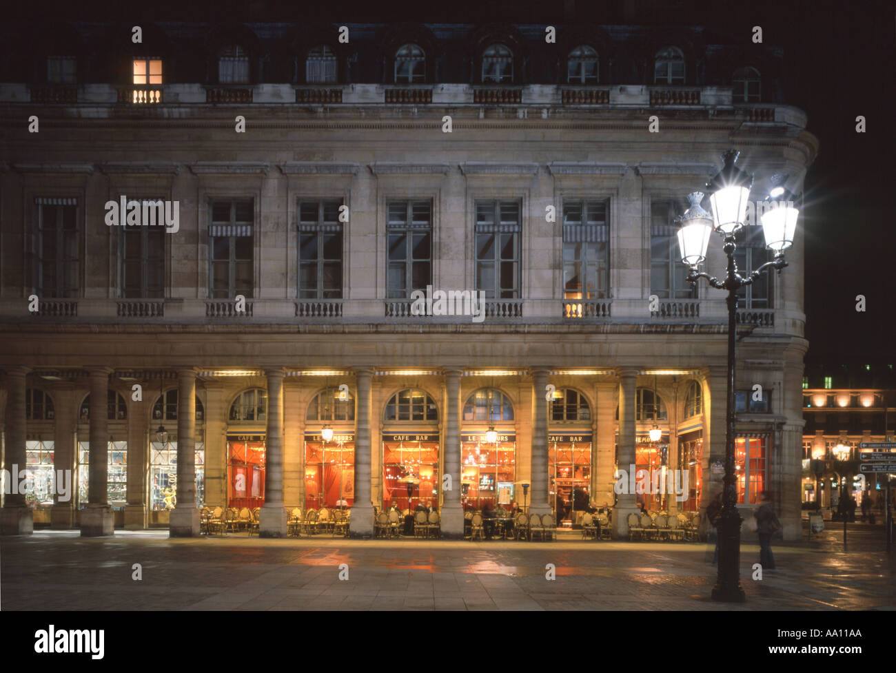 Le Nemours Cafe Bar Paris France at Night by Steven Dusk Stock Photo ...