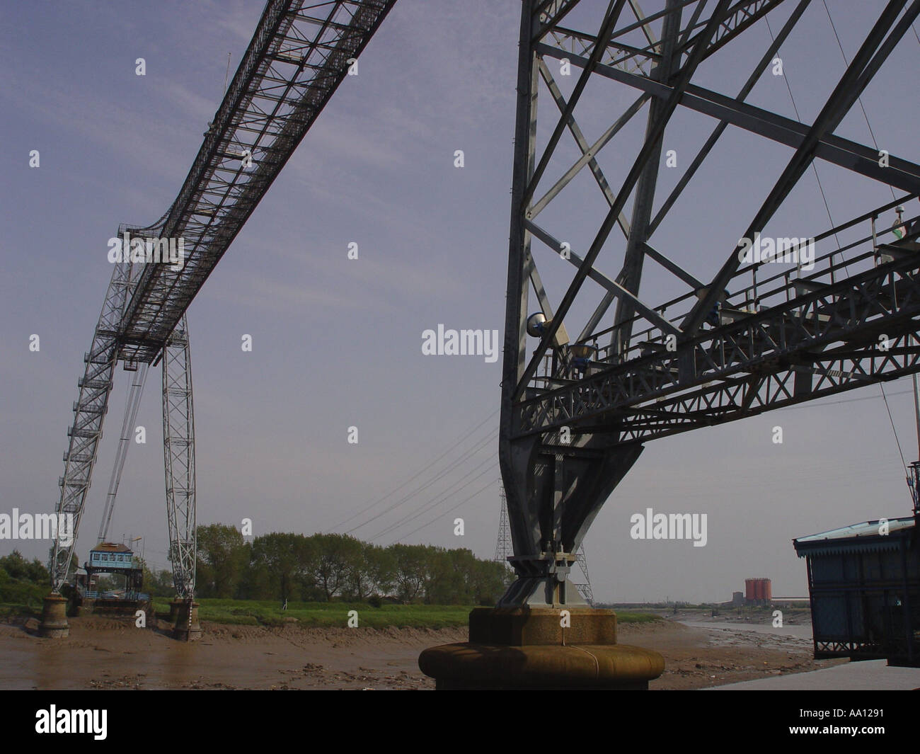 Newport Transport Bridge crossing over the River Usk in the city of ...