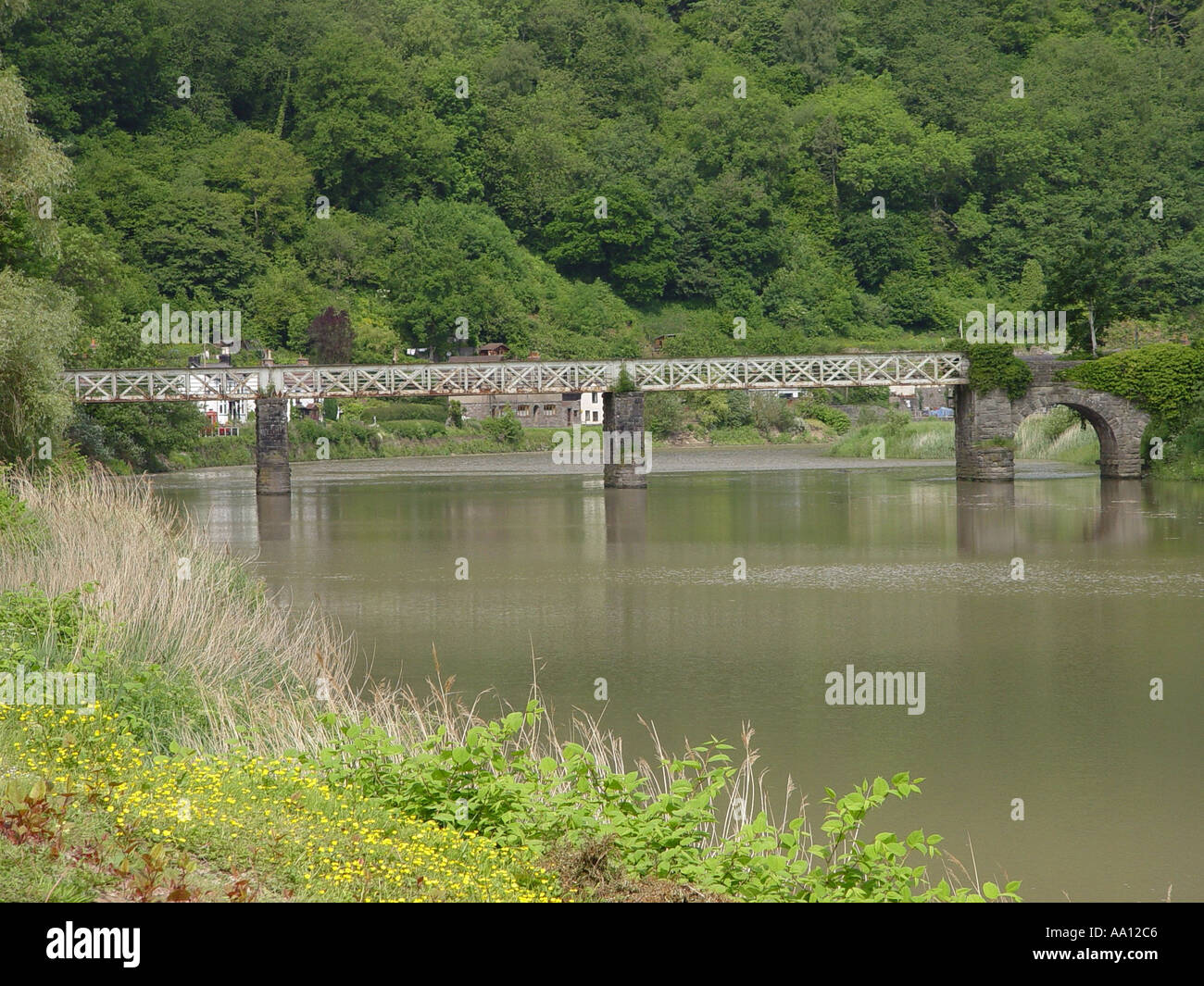 The Old Tramway bridge in the village of Tintern Monmouthshire South ...
