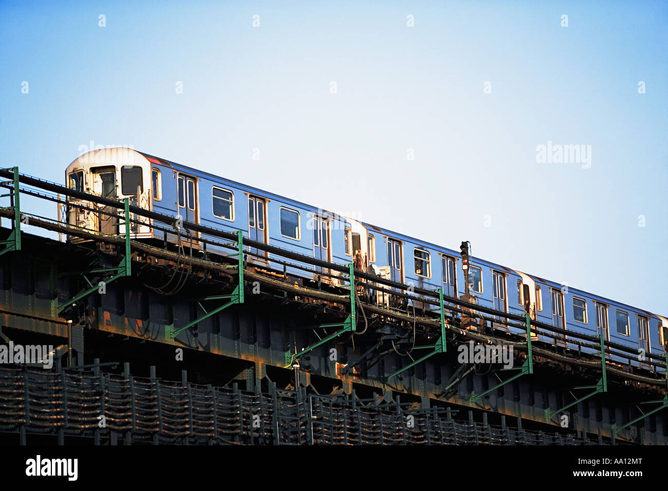 Train on a bridge Stock Photo - Alamy