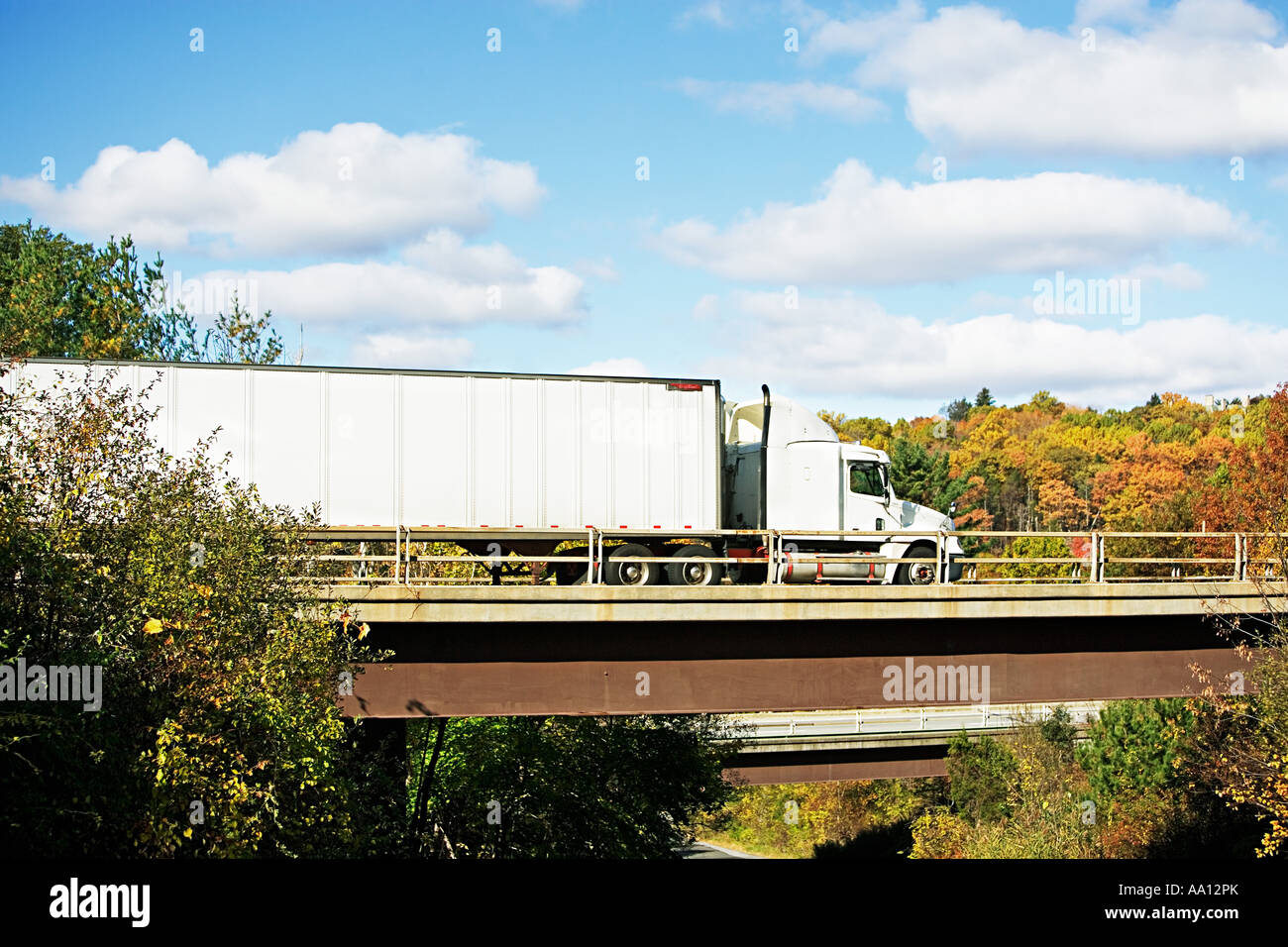 Truck on a bridge Stock Photo - Alamy