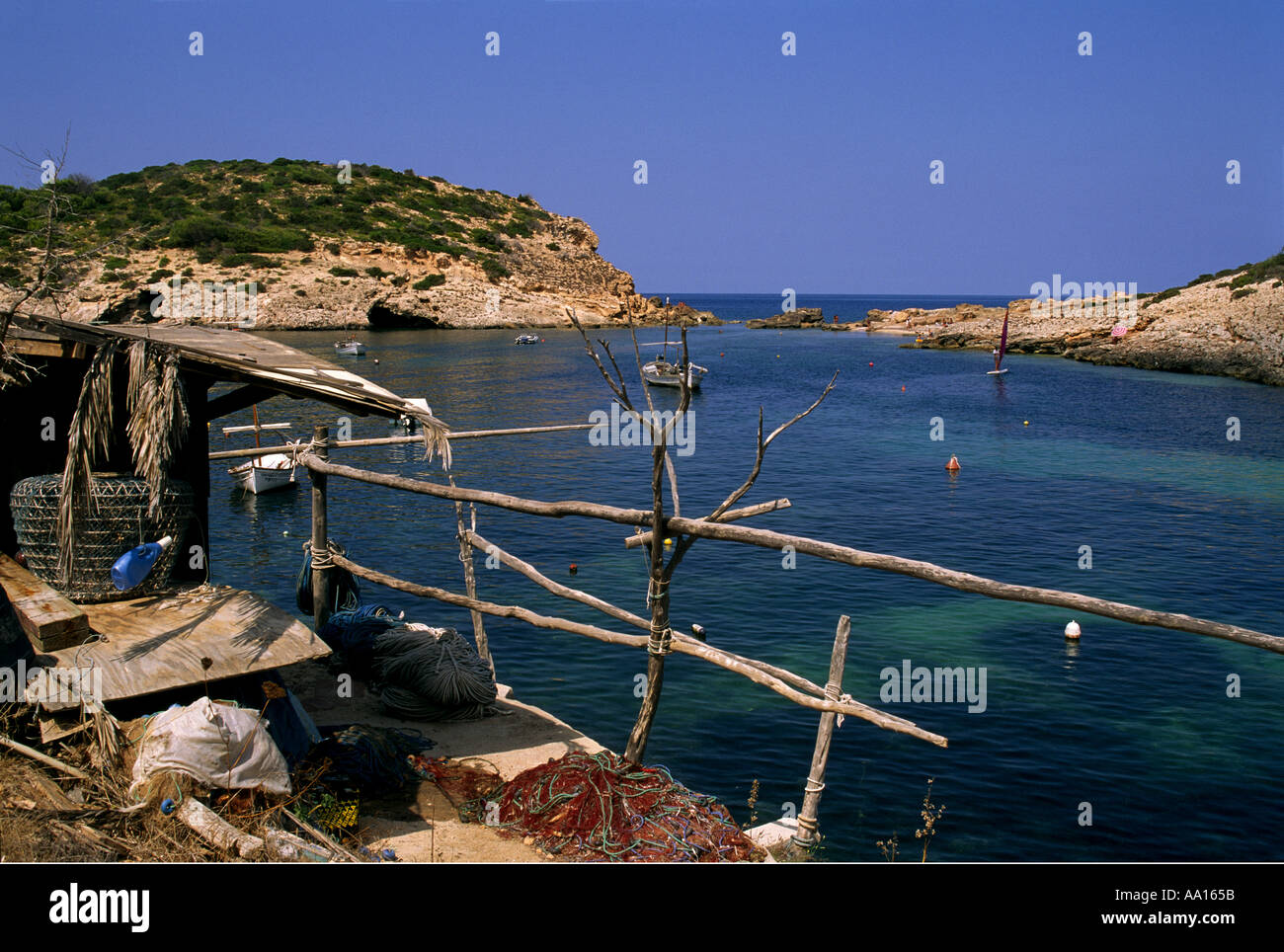 Spain The Balearics Ibiza Portinatx Stock Photo - Alamy