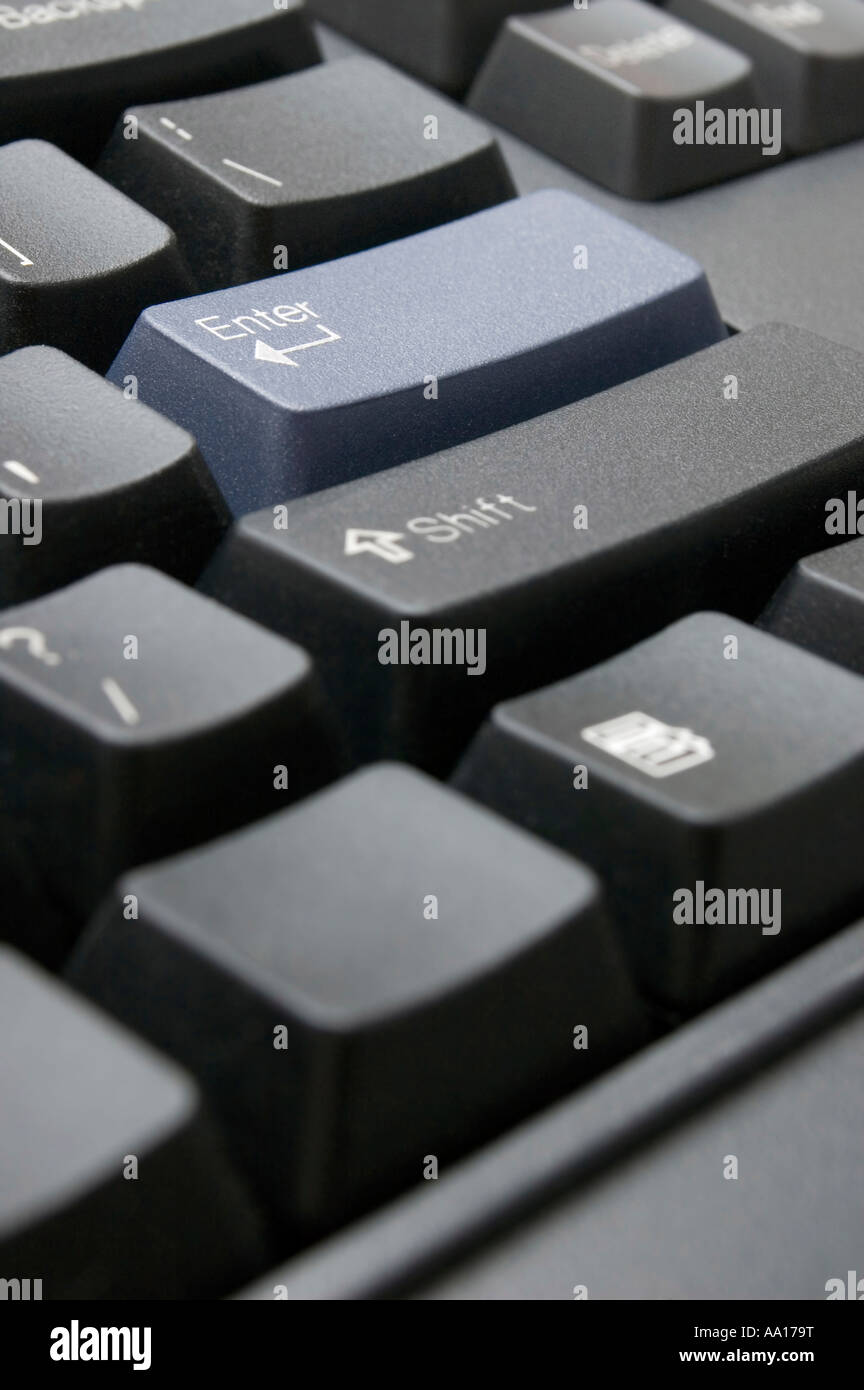Enter key with shallow depth of field Stock Photo - Alamy