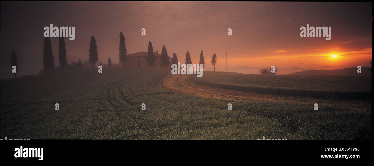 Tuscany sunset panoramic landscape hi-res stock photography and images ...