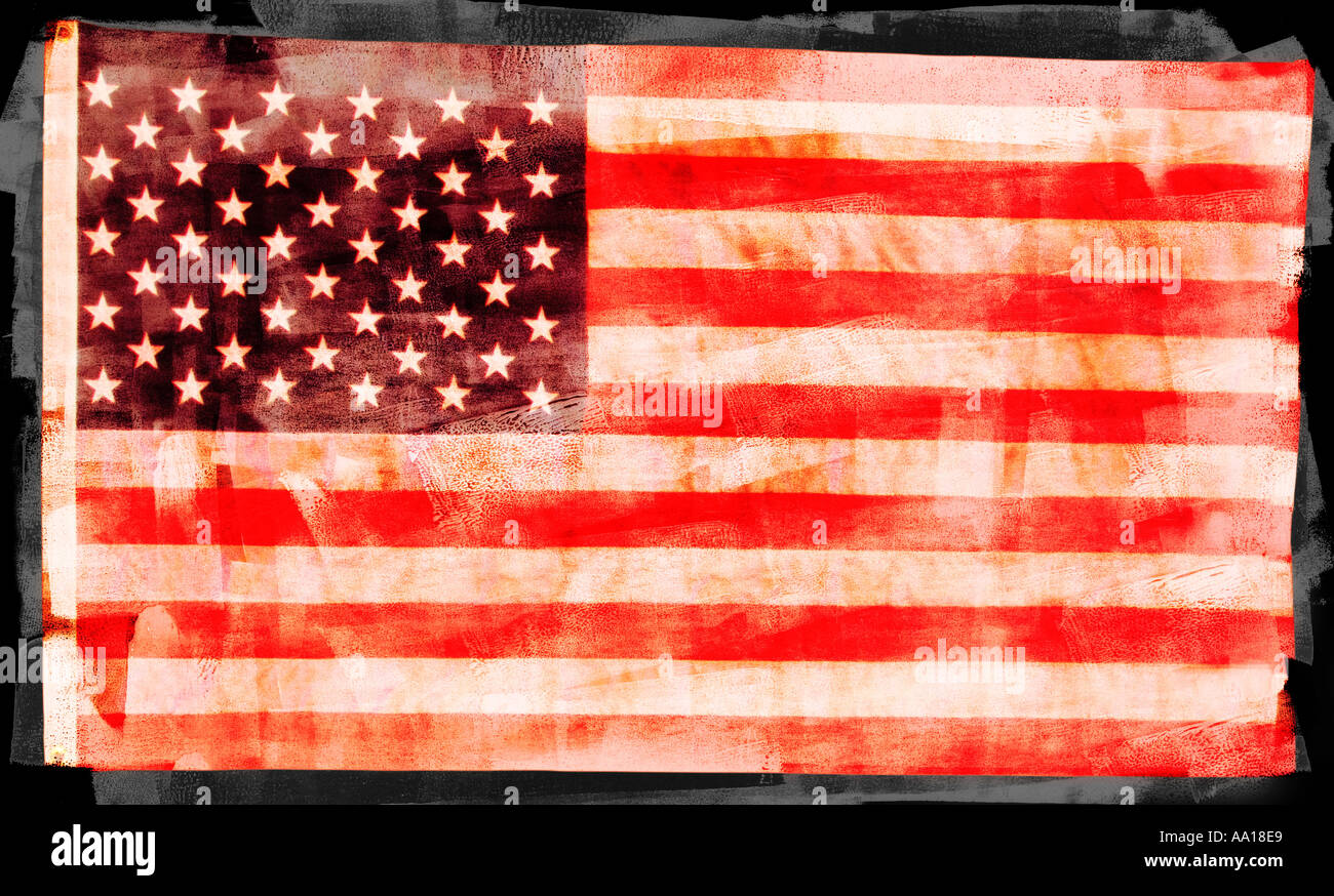 American flag the stars and strips with painterly texture Stock Photo ...