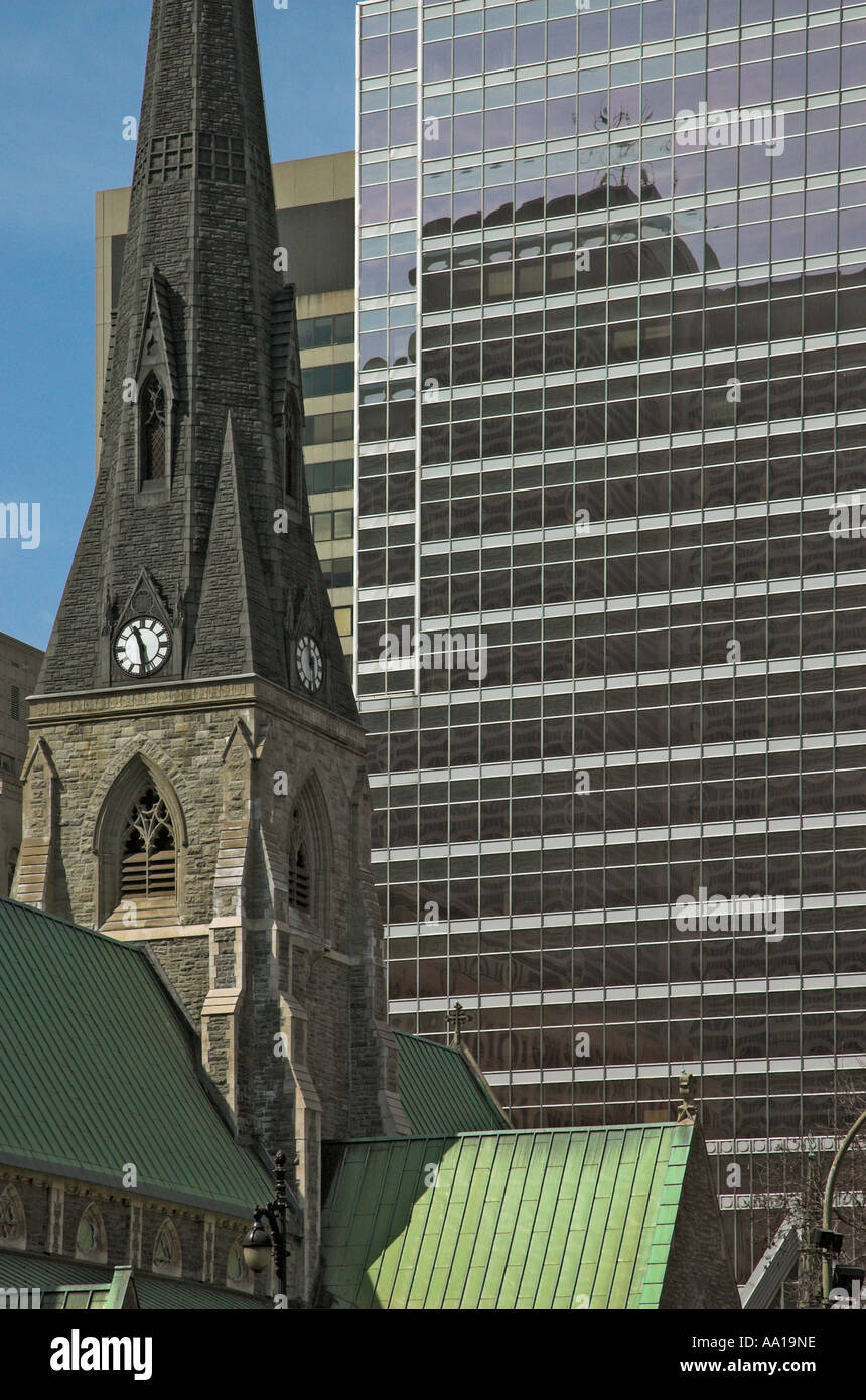 The spire of Christ Church Cathedral contrasts with the modern ...