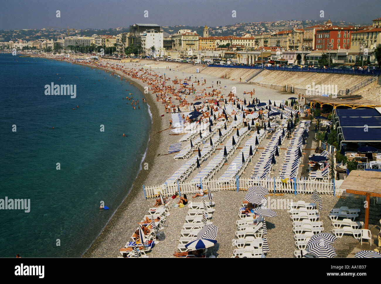 French Riviera Nice Beach and Old Town Stock Photo - Alamy