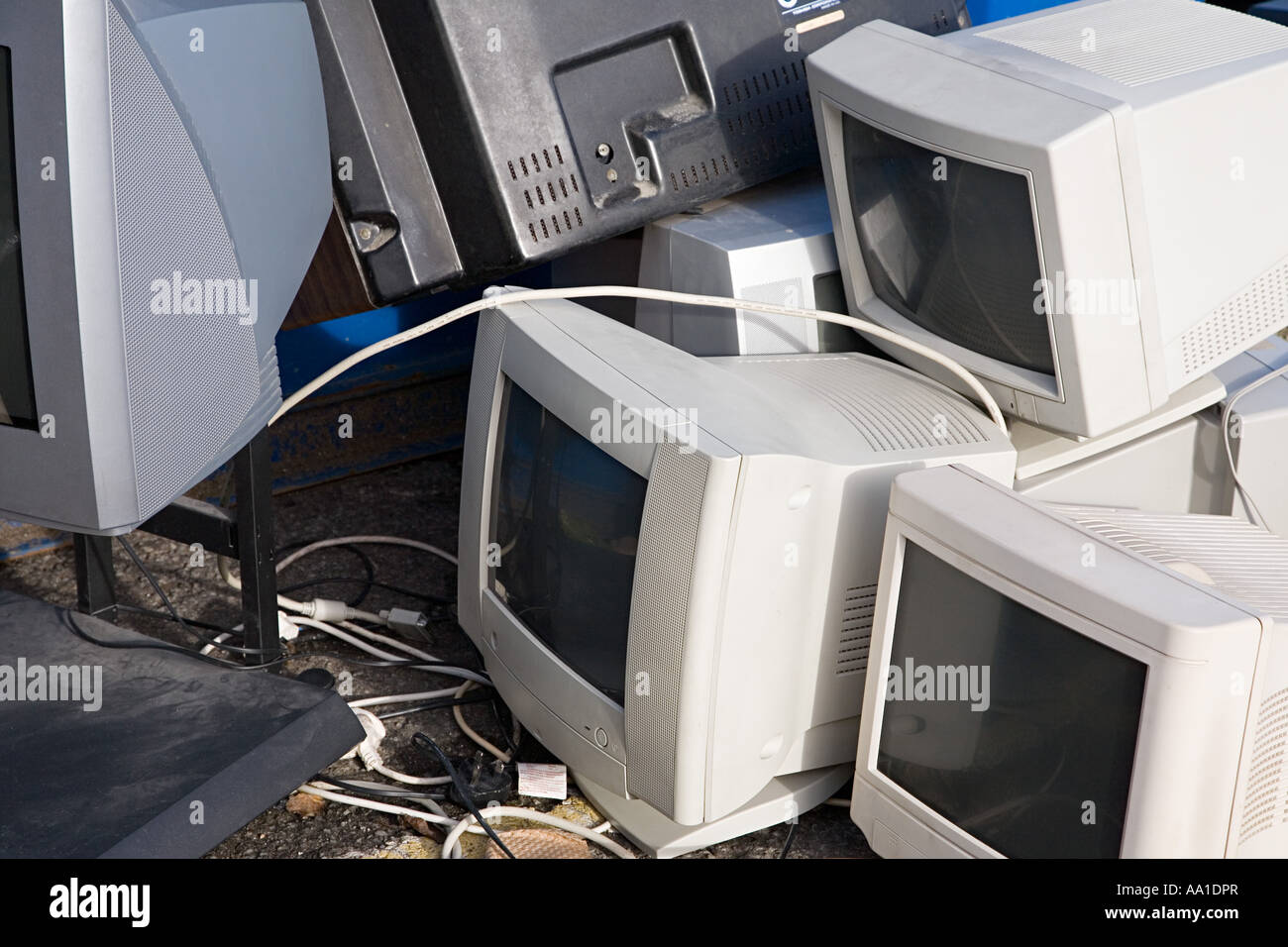 Stack of computer monitors Stock Photo - Alamy