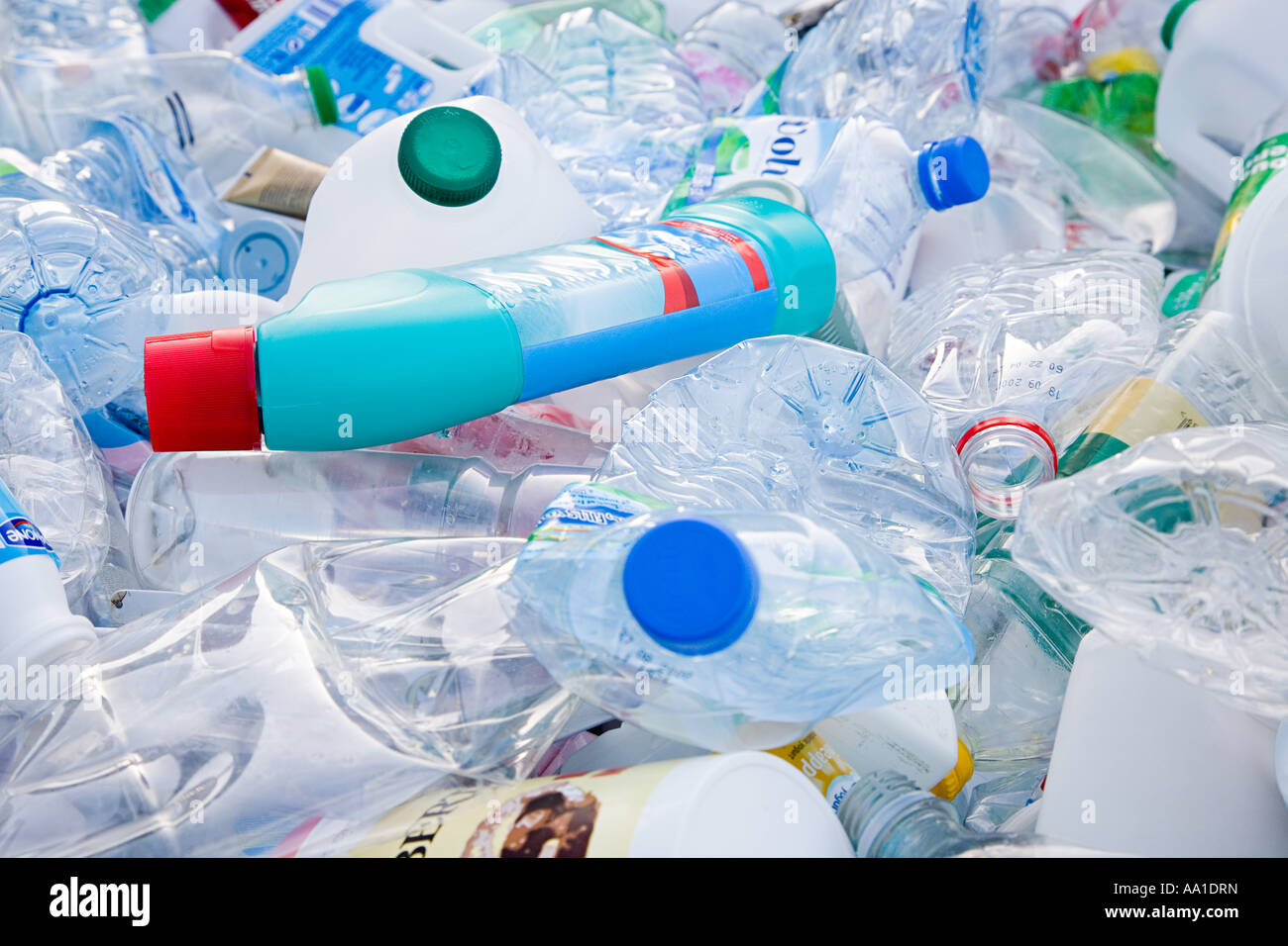 Stack of plastic bottles Stock Photo - Alamy