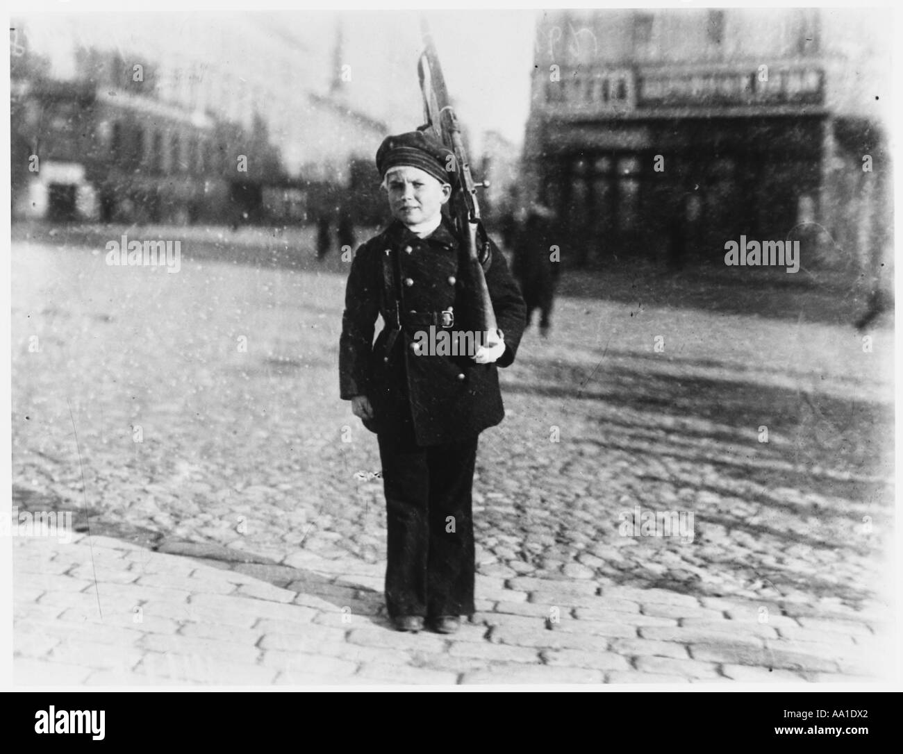 Boy Dressed As Soldier Stock Photo - Alamy