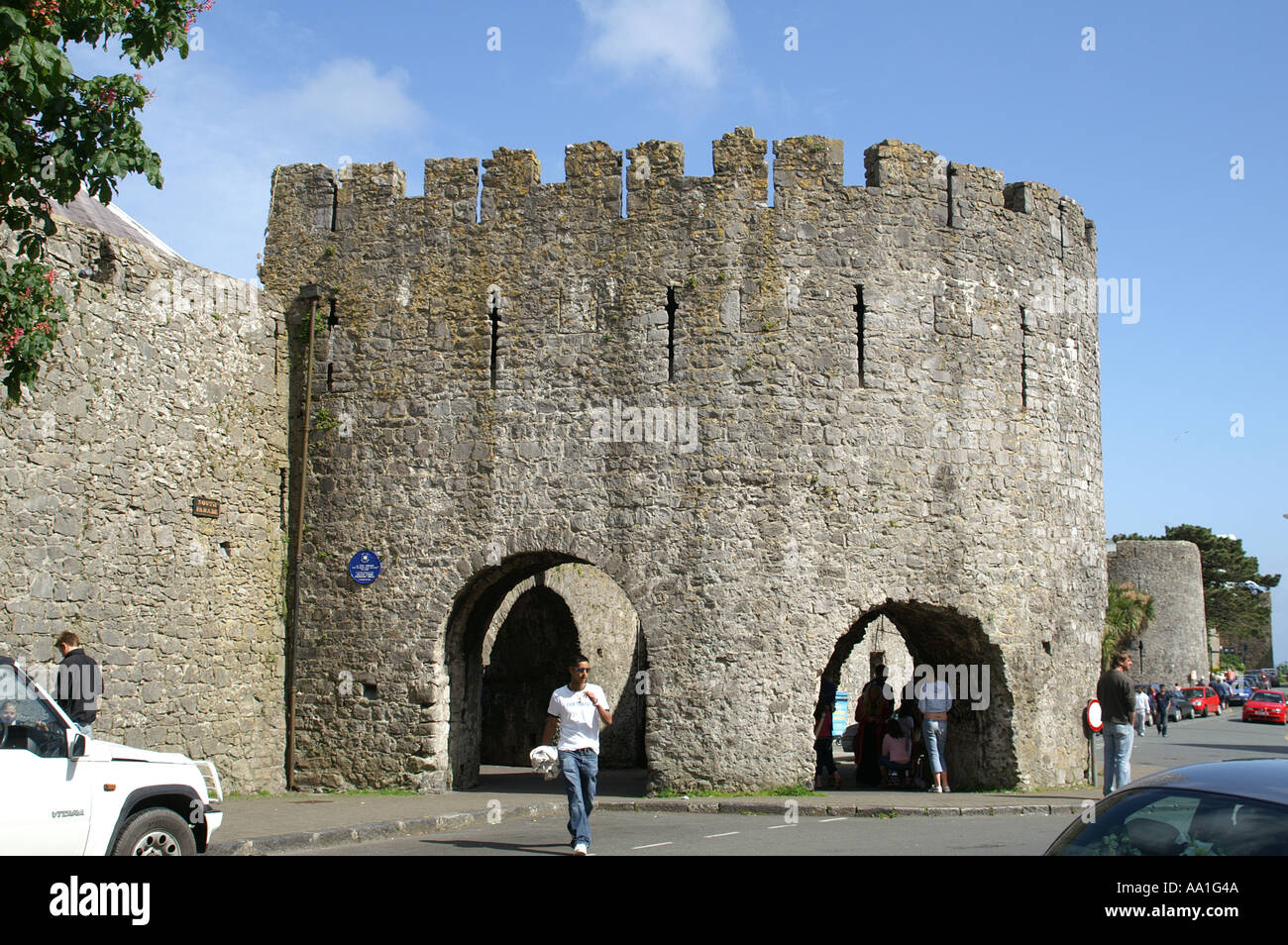 Old castle gate in Tenby Pembroke Wales United Kingdom UK Stock Photo ...