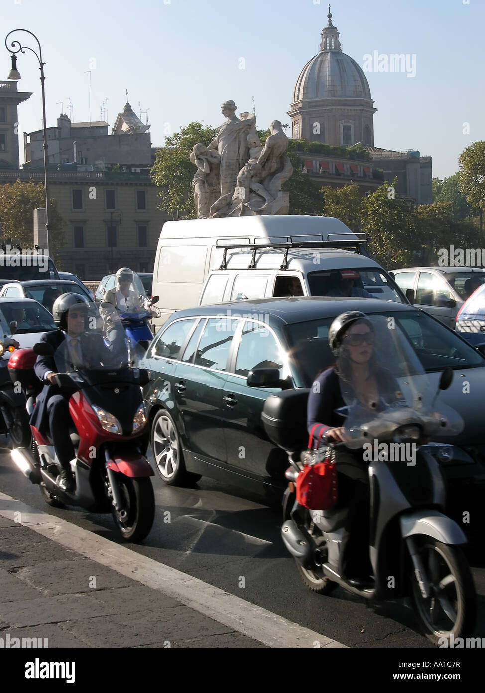 Traffic jam in Rome Stock Photo - Alamy