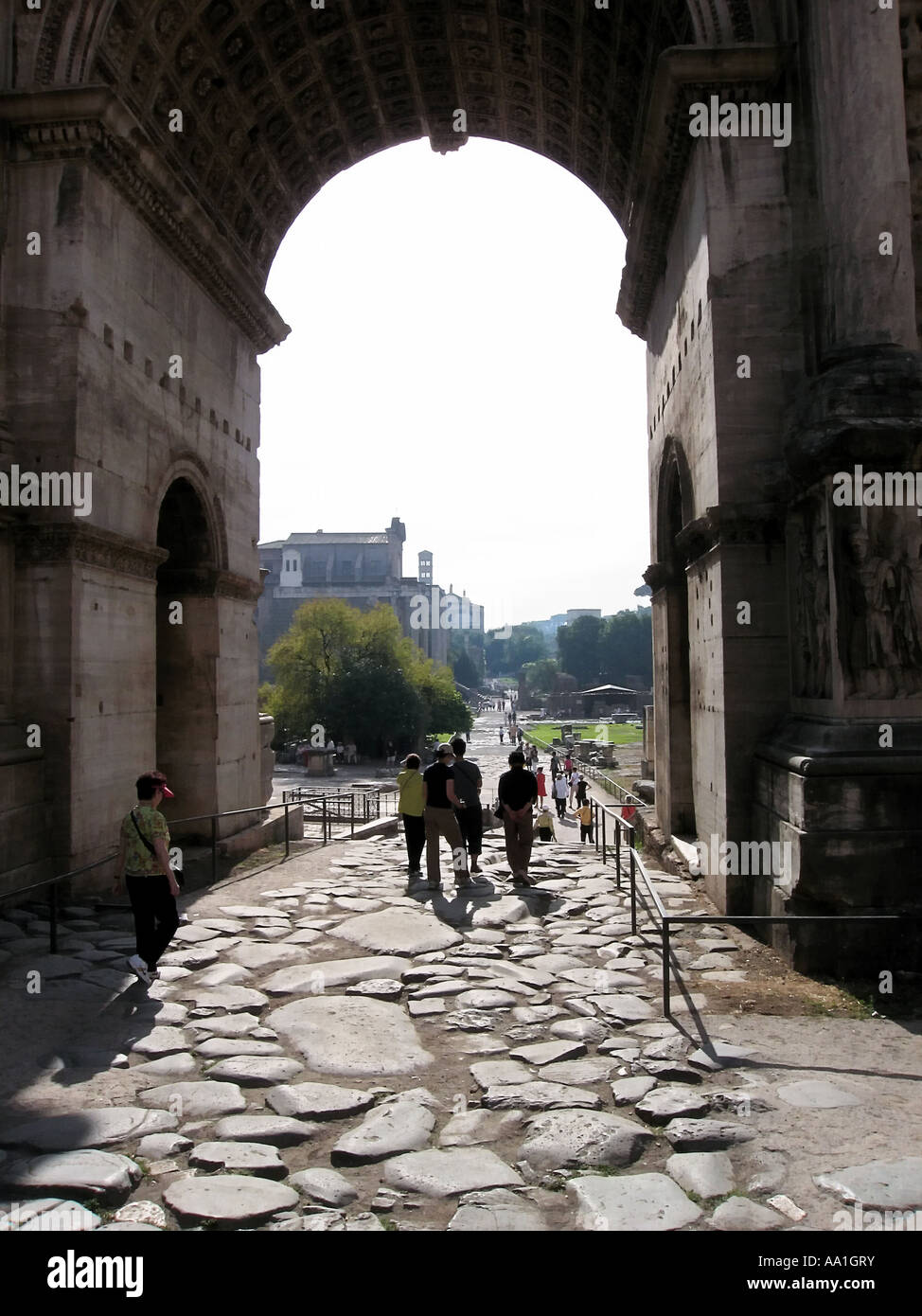 Via Imperiale seen trough the arch of Septimius Severus Forum Romanum ...