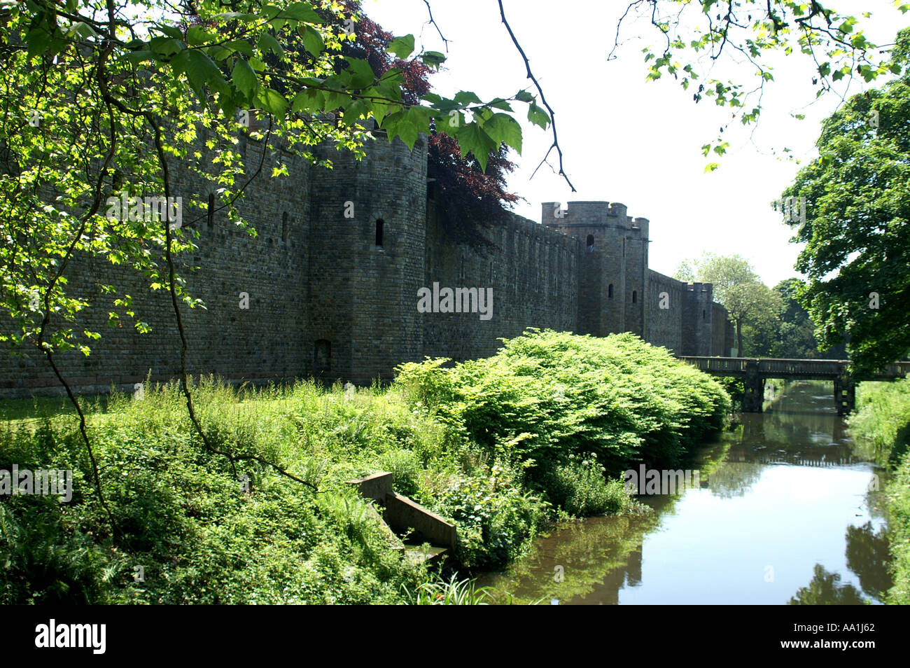 The Castle and moat Cardiff Glamorgan Wales UK Stock Photo - Alamy