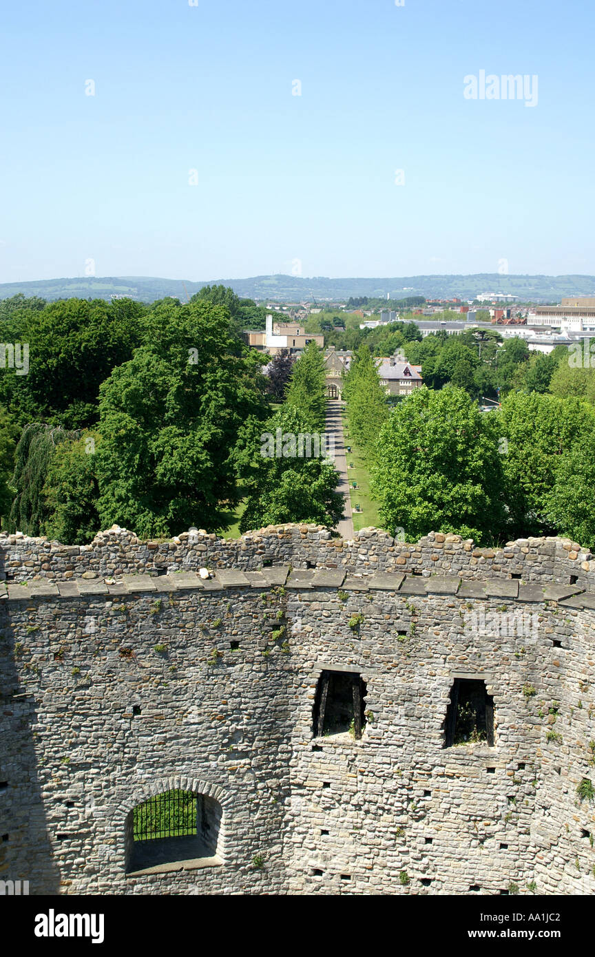 View from the keep of Cardiff castle Wales UK Stock Photo - Alamy