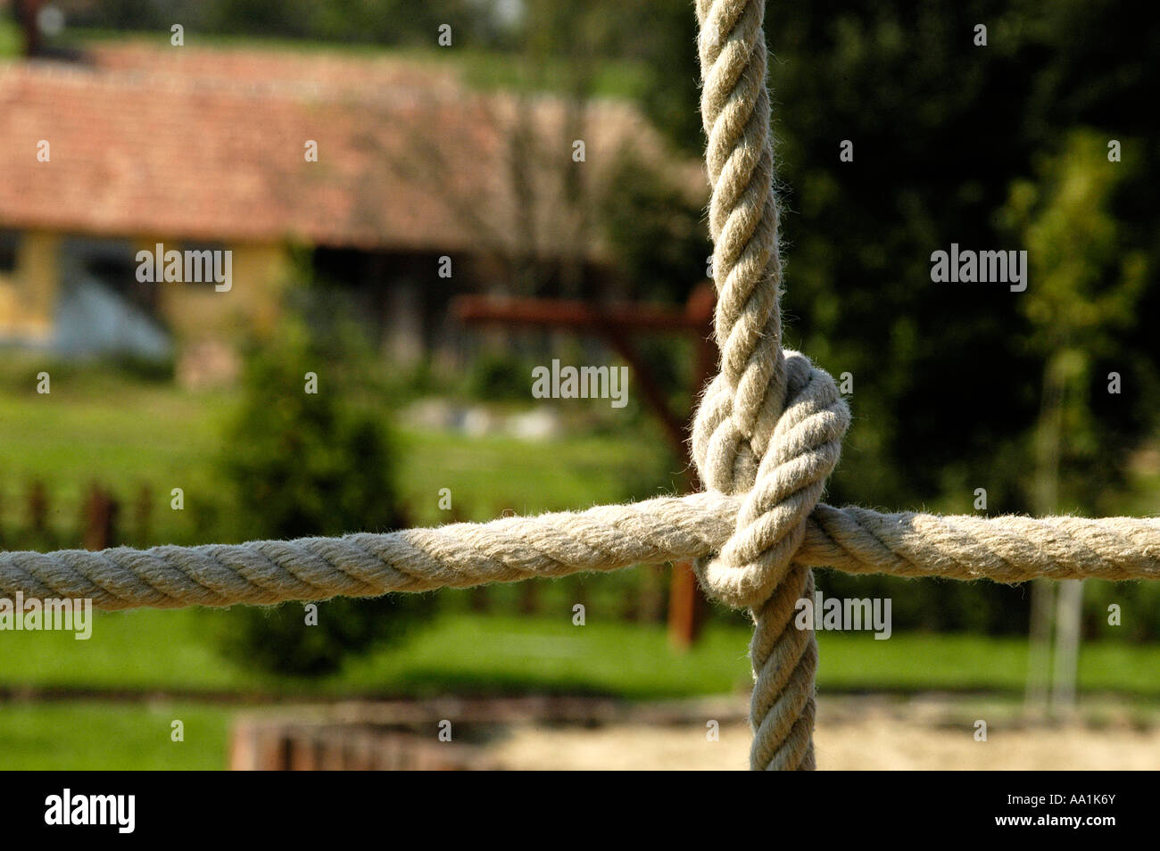rope with landscape at the playground Stock Photo - Alamy