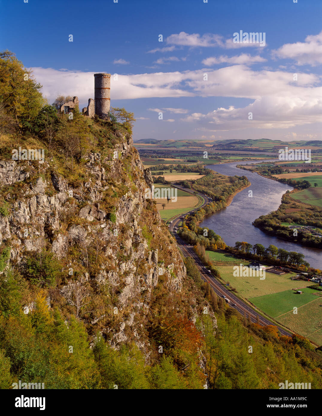 Kinnoull Tower near Perth, Perth and Kinross, Scotland, UK. View over ...
