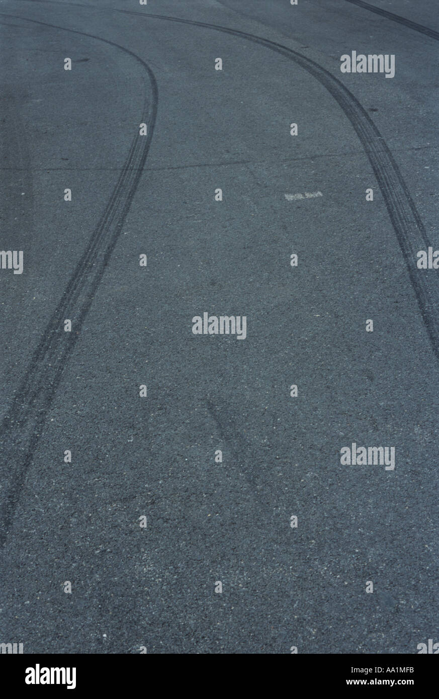 Tyre Marks on Tarmac Stock Photo - Alamy