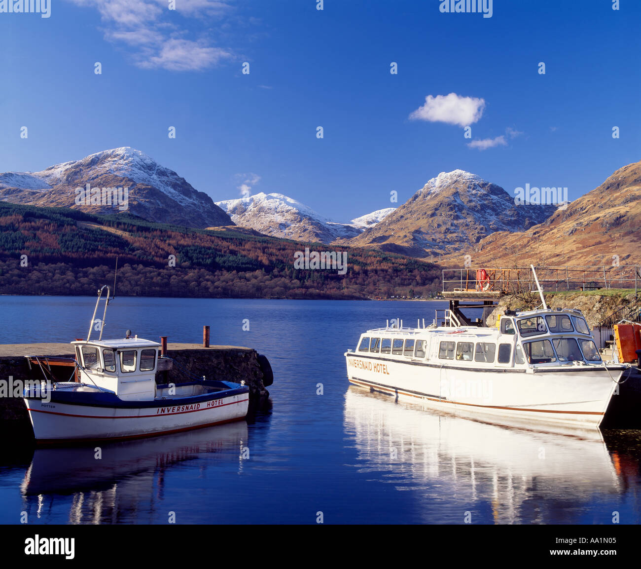 Inversnaid, Stirling, Scotland, UK. View from Inversnaid Hotel across ...