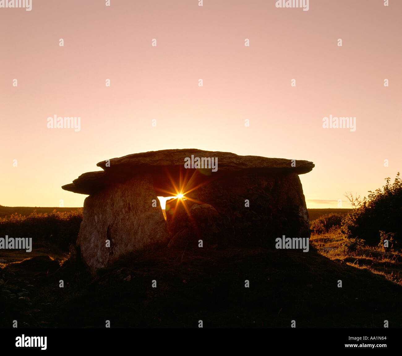 burial chamber in the burren, burrin, county clare, ireland, burial ...