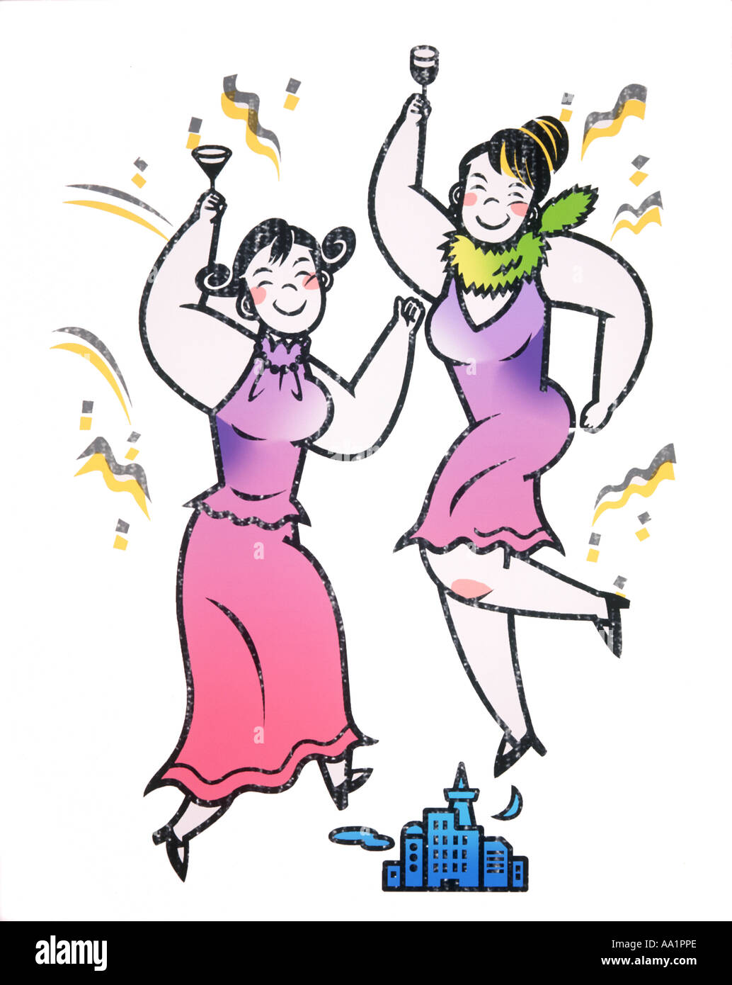 Illustration Woman at a Party Stock Photo - Alamy