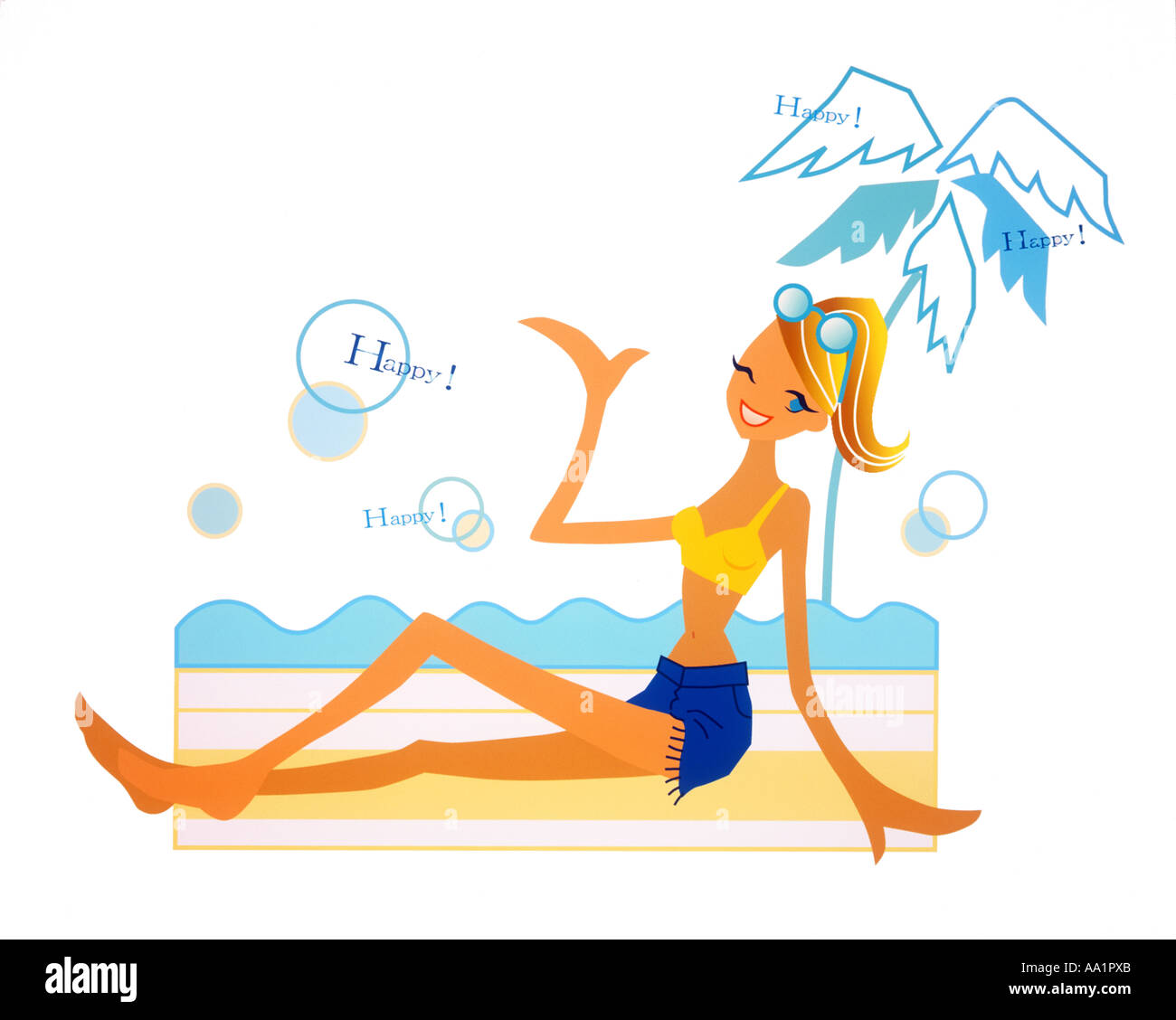 Sunburn Woman Illustration Cut Out Stock Images And Pictures Alamy