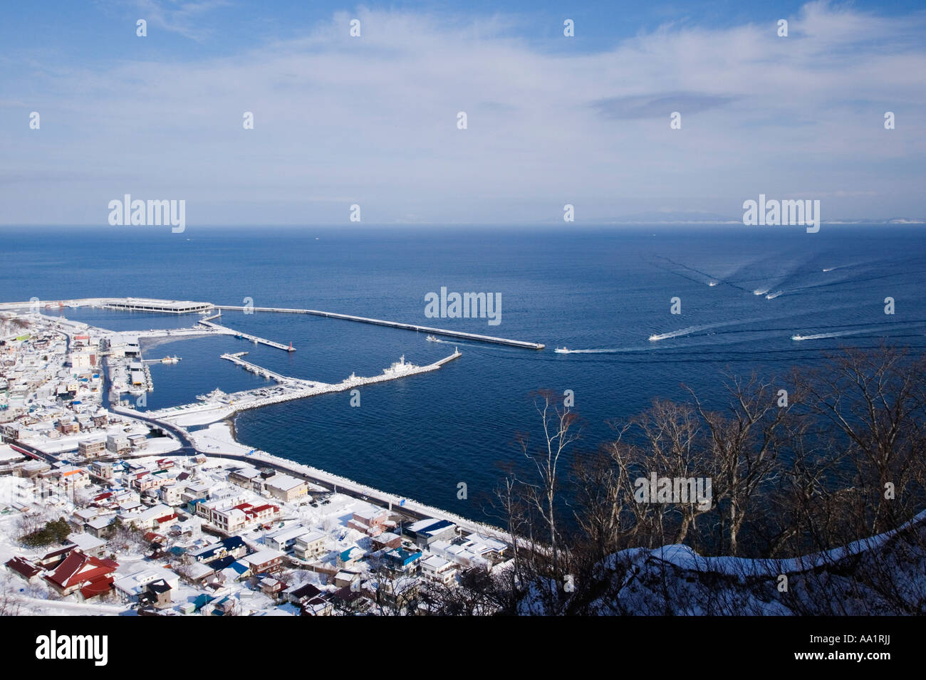 Fishing Fleet, Rausu, Shiretoko Peninsula, Hokkaido, Japan Stock Photo ...