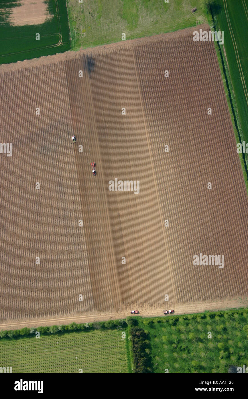 Plough in field england aerial hi-res stock photography and images - Alamy
