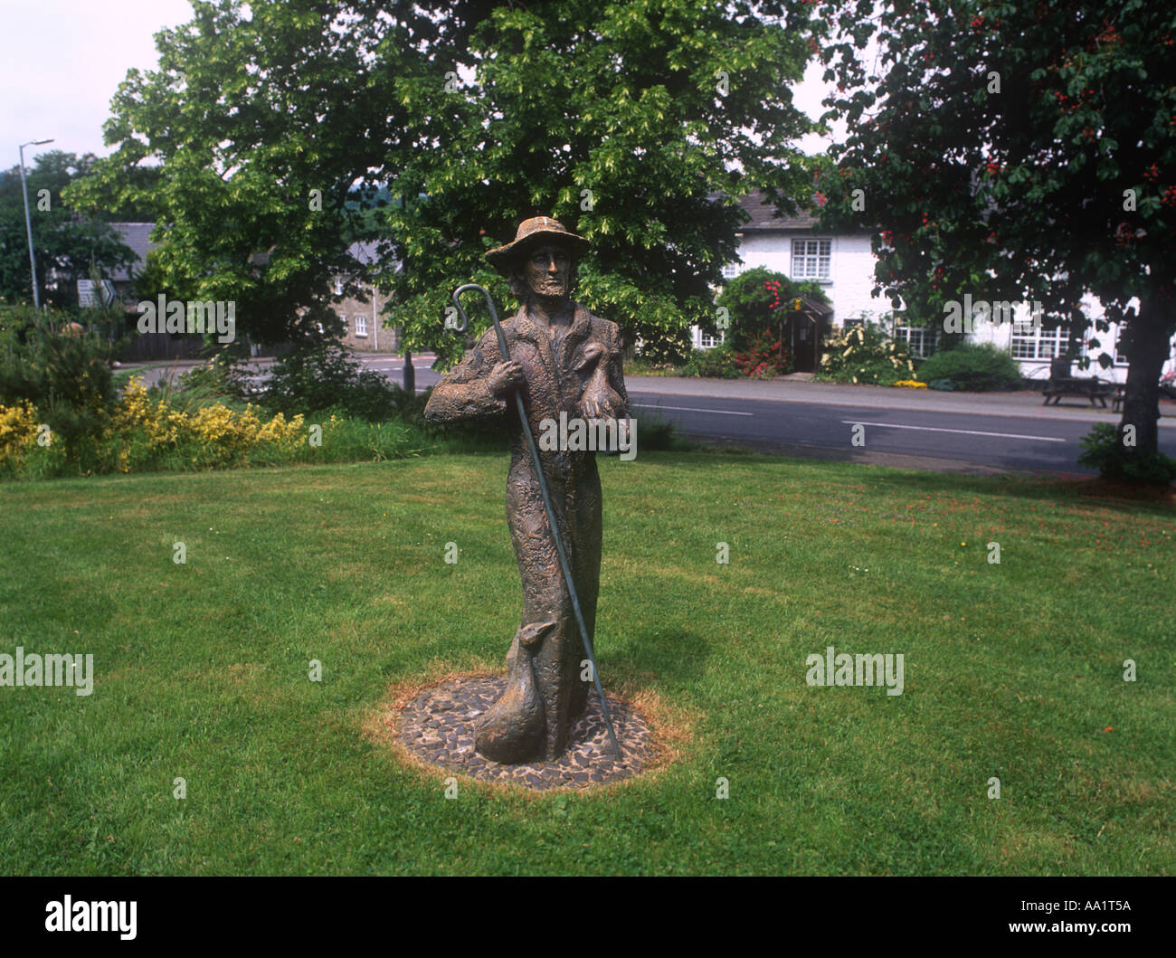 The Drover Statue Newbridge on Wye Mid Wales Stock Photo - Alamy