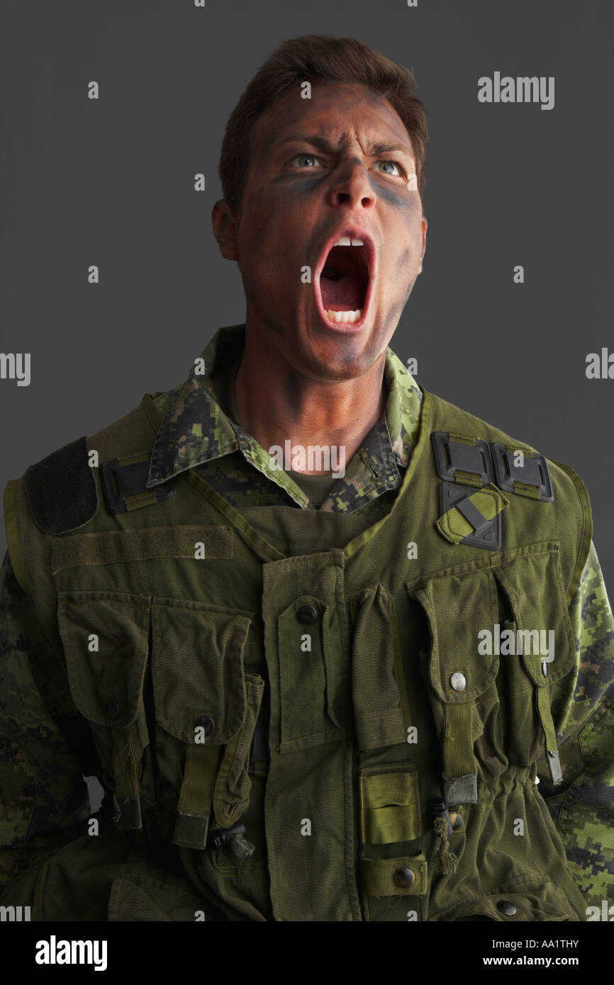 Army guy cheering hi-res stock photography and images - Alamy