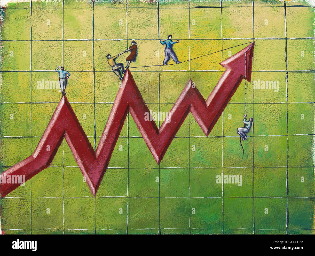 Business People on Graph Stock Photo - Alamy