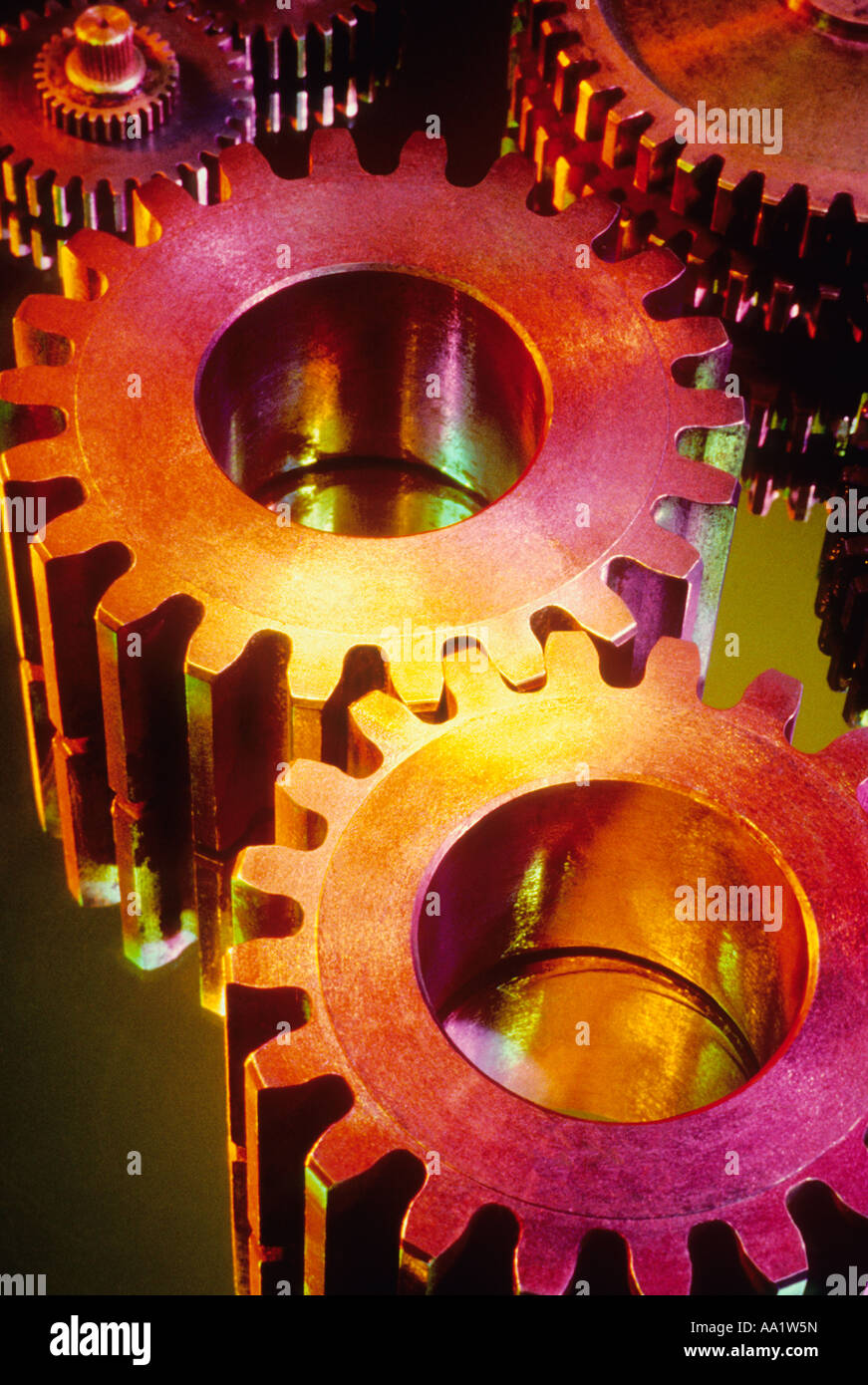 Industrial heavy metal mechanical gears interlocked. Machine parts ...