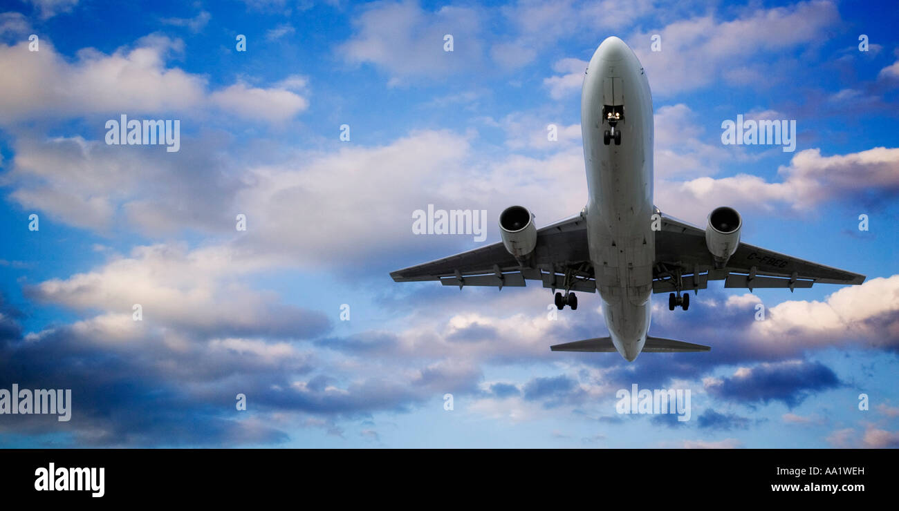 Airplane in Sky Stock Photo - Alamy