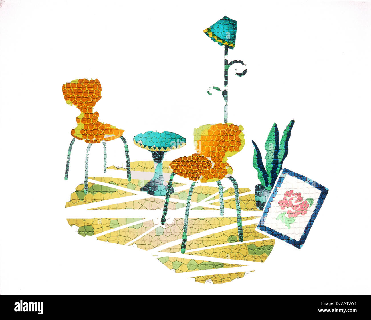 Illustration Living Interiors Stock Photo - Alamy