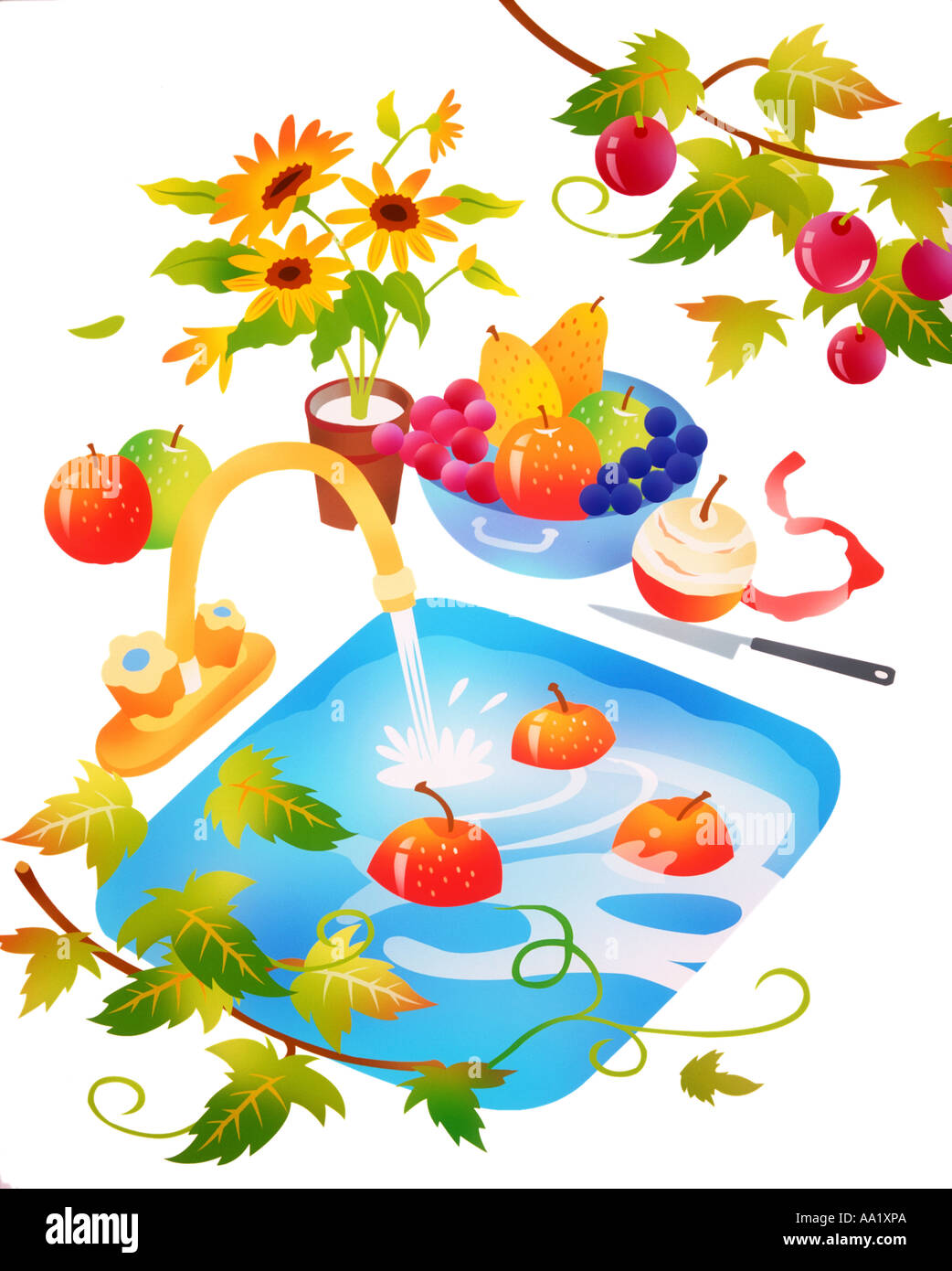 Illustration Living Interiors Stock Photo - Alamy