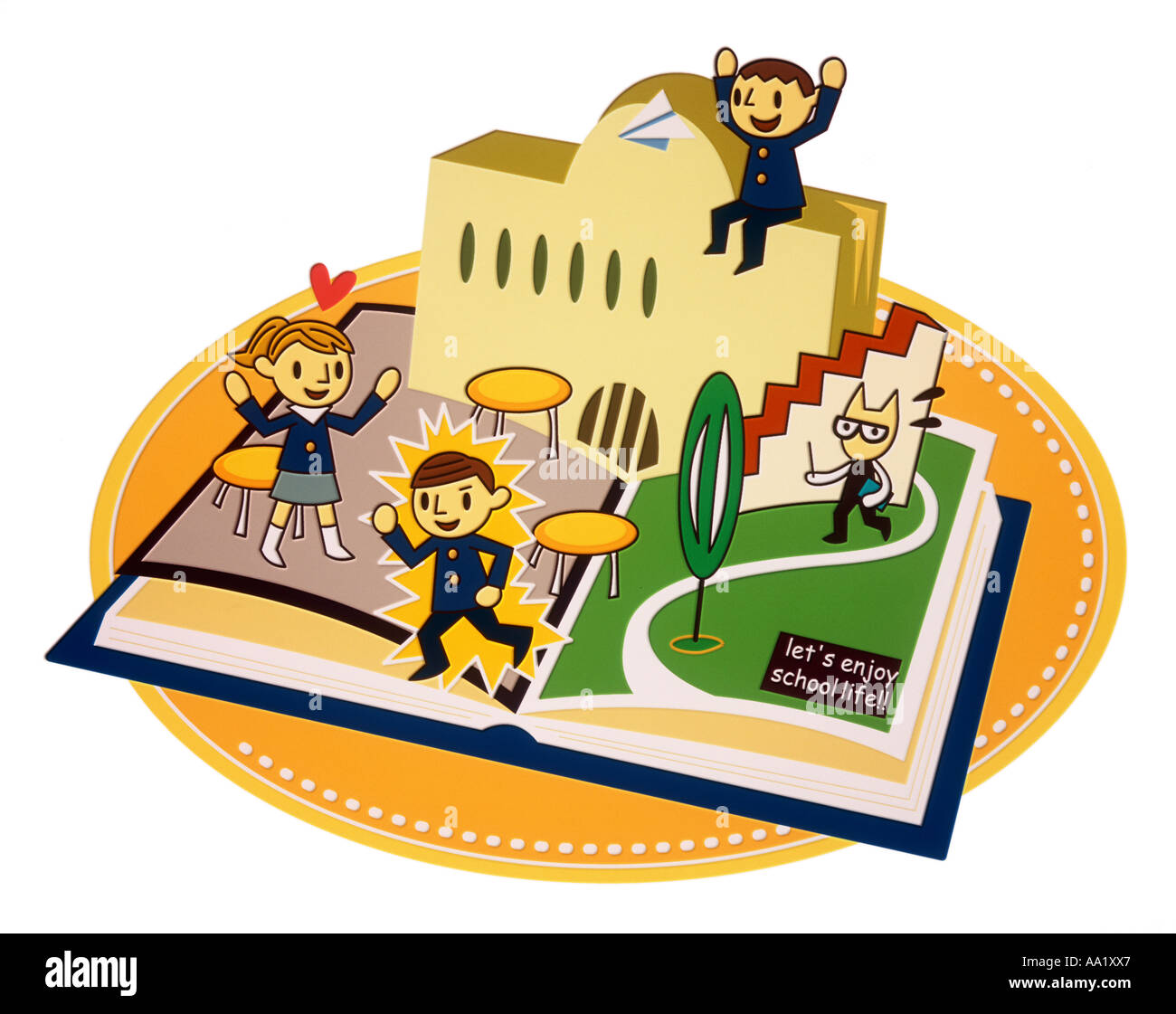 Illustration School Life Stock Photo - Alamy