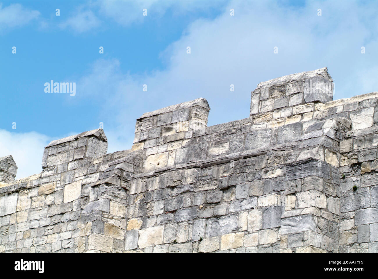 castle battlements fort wall keep out invaders middle ages Stock Photo ...