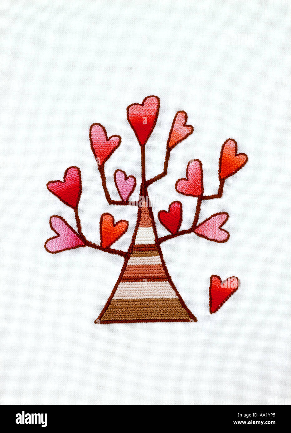 illustration tree of hearts Stock Photo - Alamy