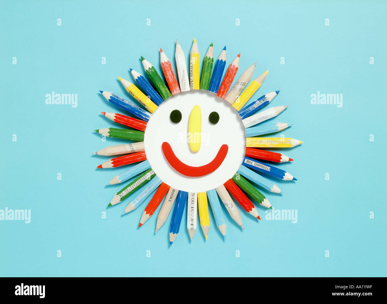 illustration sun and pencils Stock Photo - Alamy