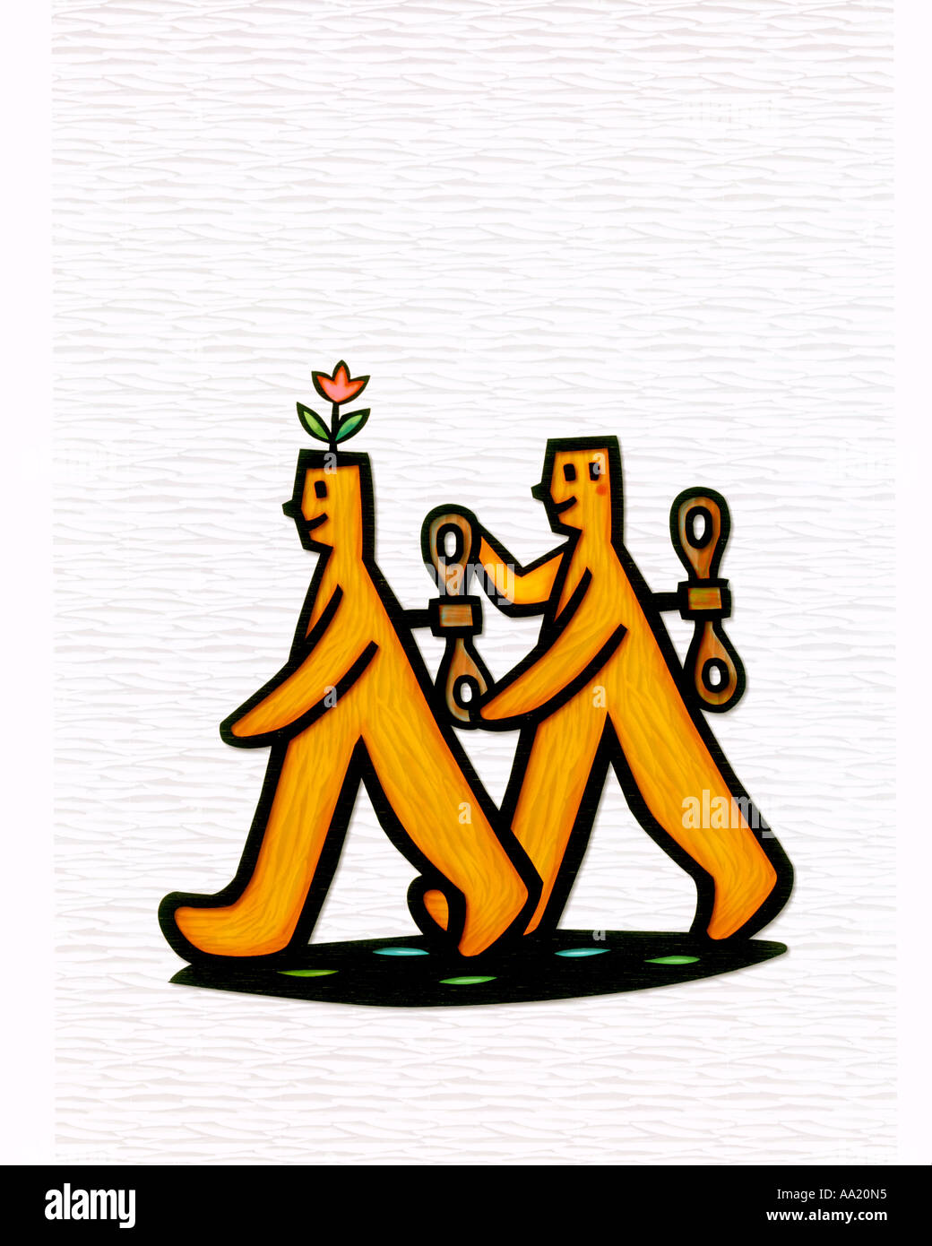 wood engraving illustration of wind up figure Stock Photo - Alamy