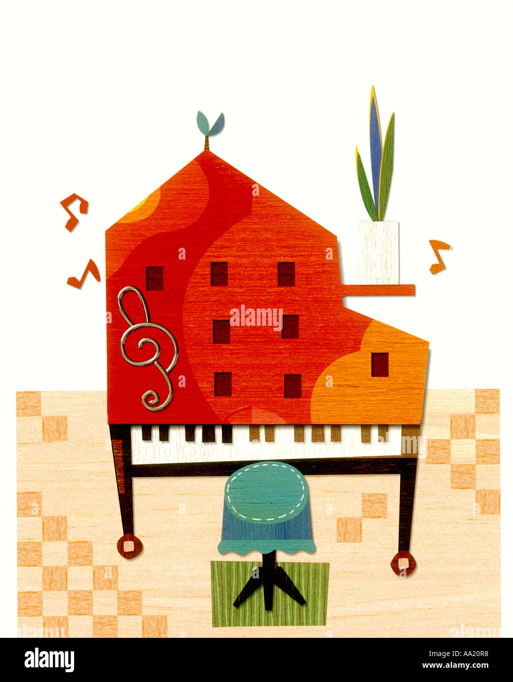 Illustration piano of hi-res stock photography and images - Alamy