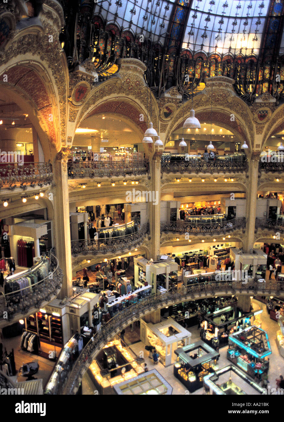 Inside Galleries Lafayette department store Paris France Stock Photo ...