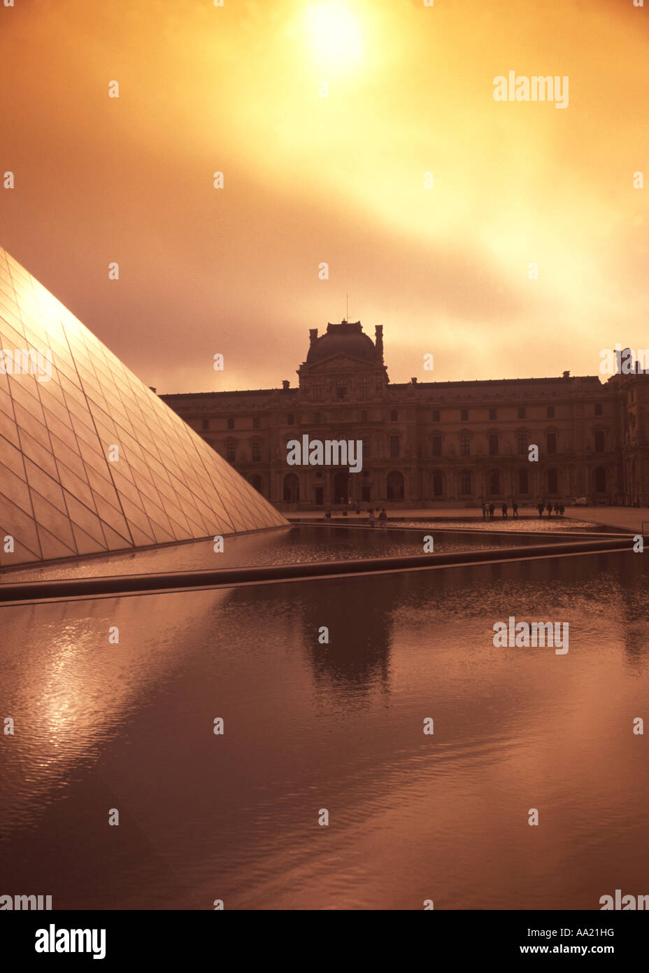 Louvre Museum pyramid Paris France Stock Photo - Alamy