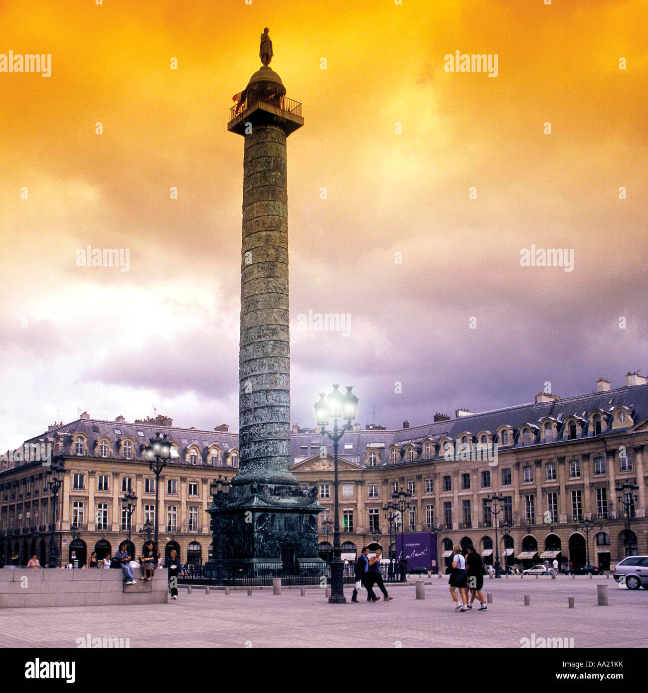 The Napoleon monument in Place Vendome Paris France Stock Photo - Alamy
