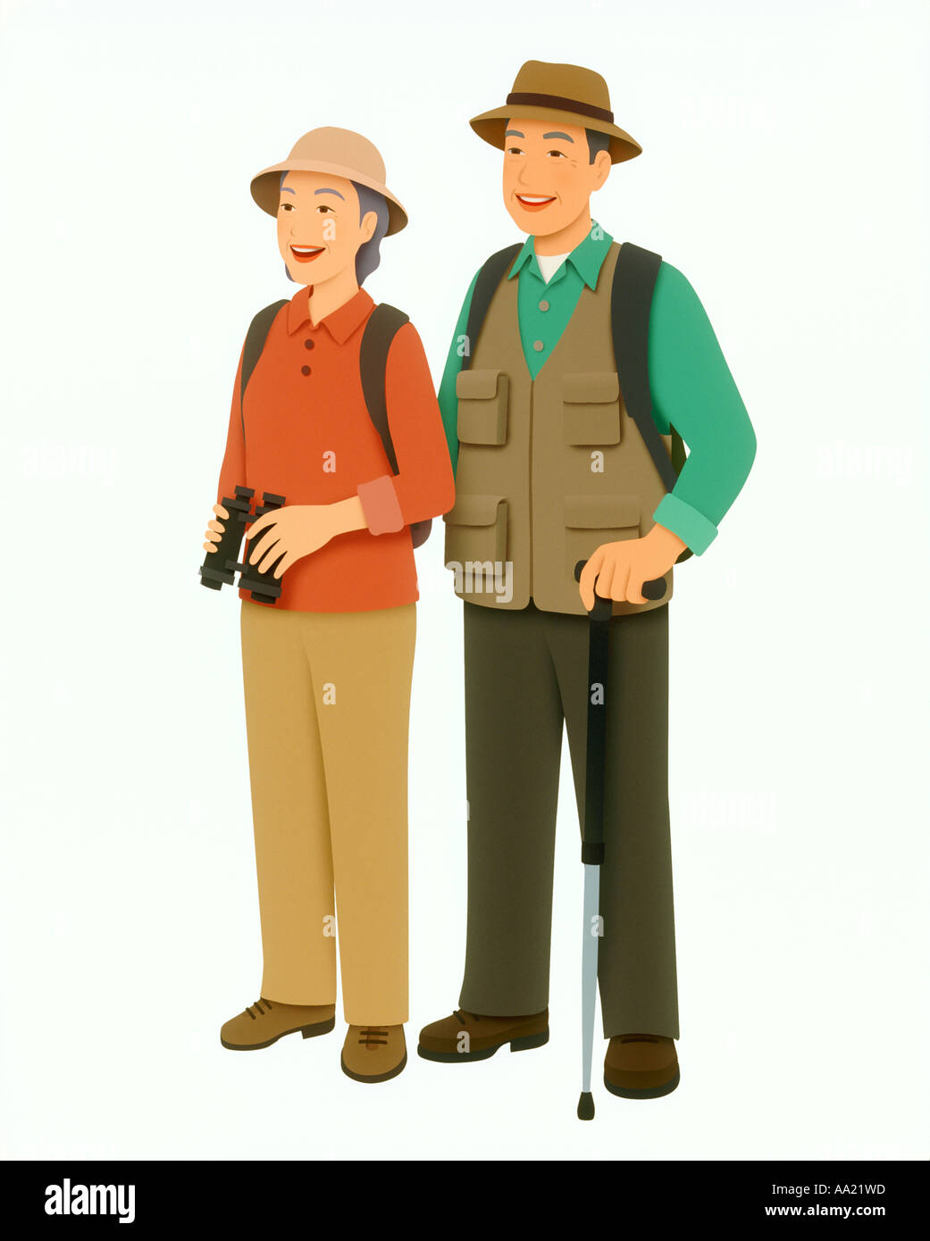 Senior man woman watching Cut Out Stock Images & Pictures - Alamy